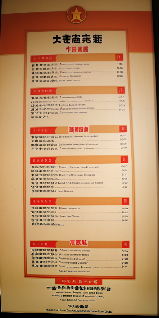 Menu Featuring Various Dishes with Descriptions and Prices in Chinese ...