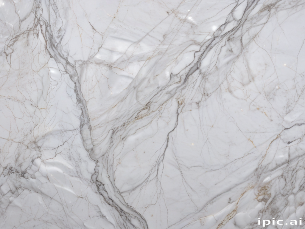 Elegant White Marble Surface with Subtle Gray Veins and Glossy Finish