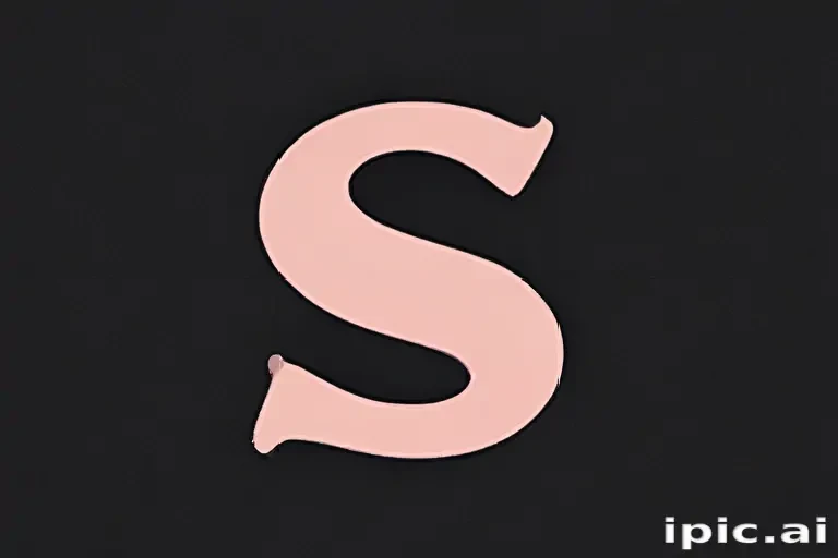 Stylized Pink Letter S on a Dark Background with Modern Aesthetic