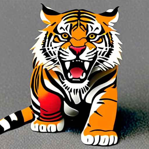 image of a vicious black and red tiger with the words Eclectic Tigress.