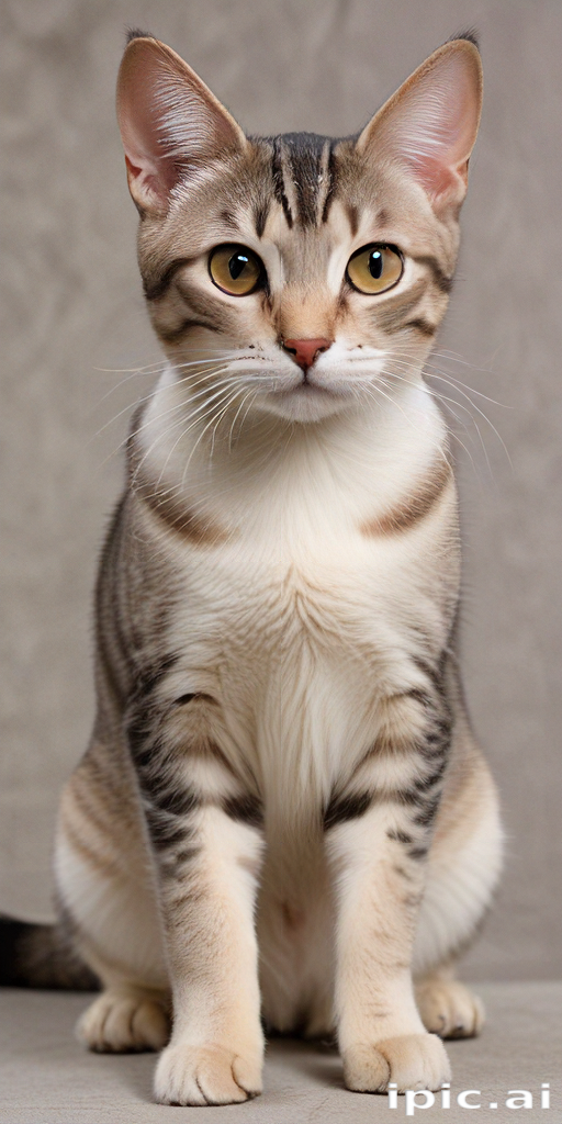 Beautiful Cat with Striking Features Posing Elegantly Against a Neutral ...