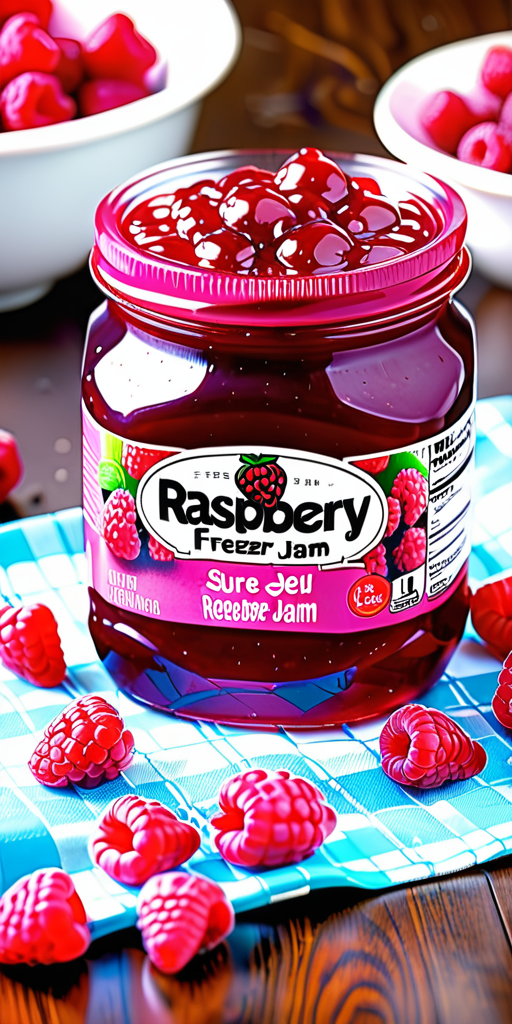 Delicious Homemade Raspberry Jam Surrounded by Fresh Ripe Raspberries ...