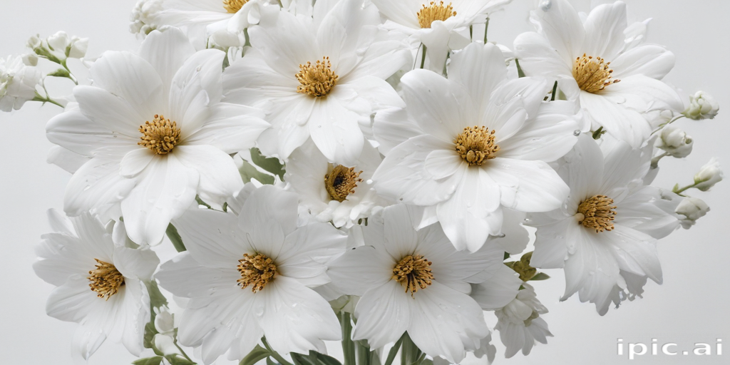 A Beautiful Bouquet of Fresh White Flowers with Delicate Petals and ...