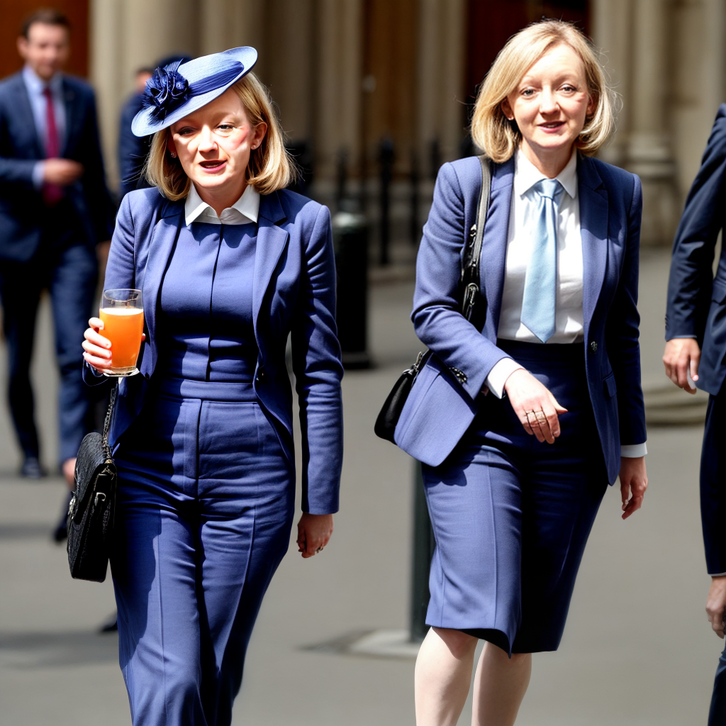 sloashed liz truss alcohol, drinking, party