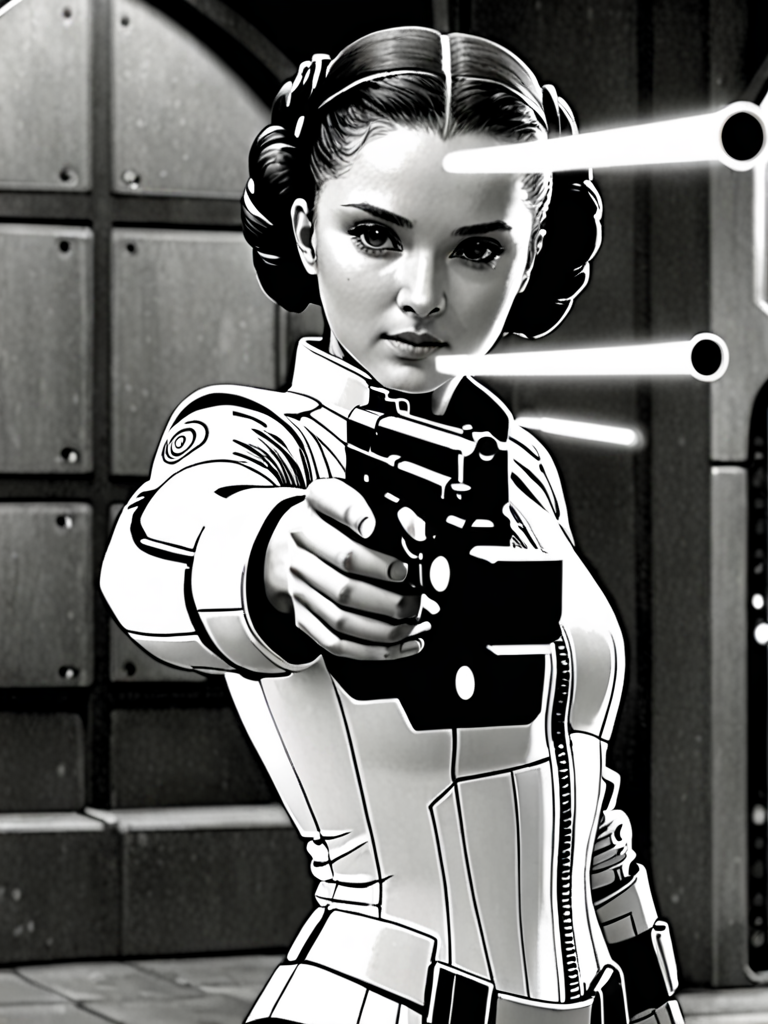 Padmé Amidala, anime, manga, 2d, ghibli, ghost in a shell, black and ...