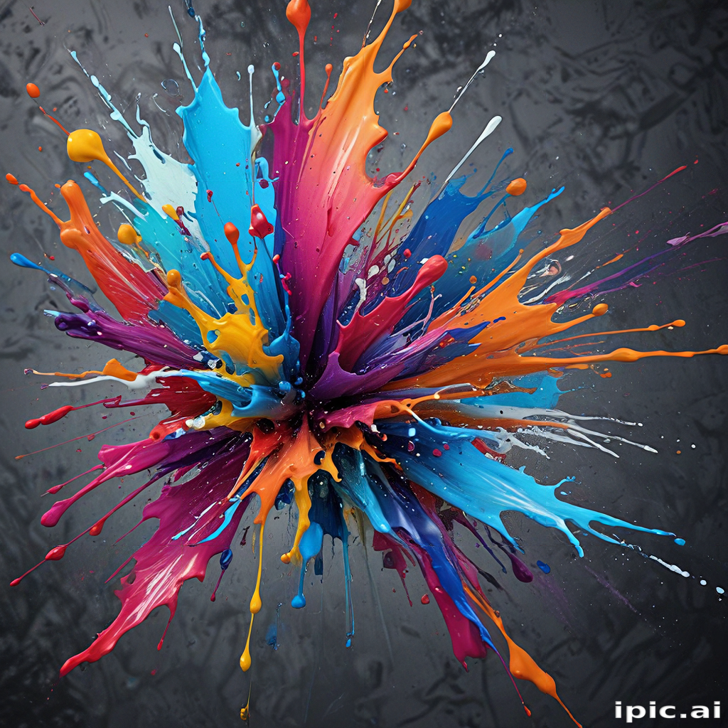 Vibrant Explosion of Paint Colors Creating a Stunning Abstract Artwork