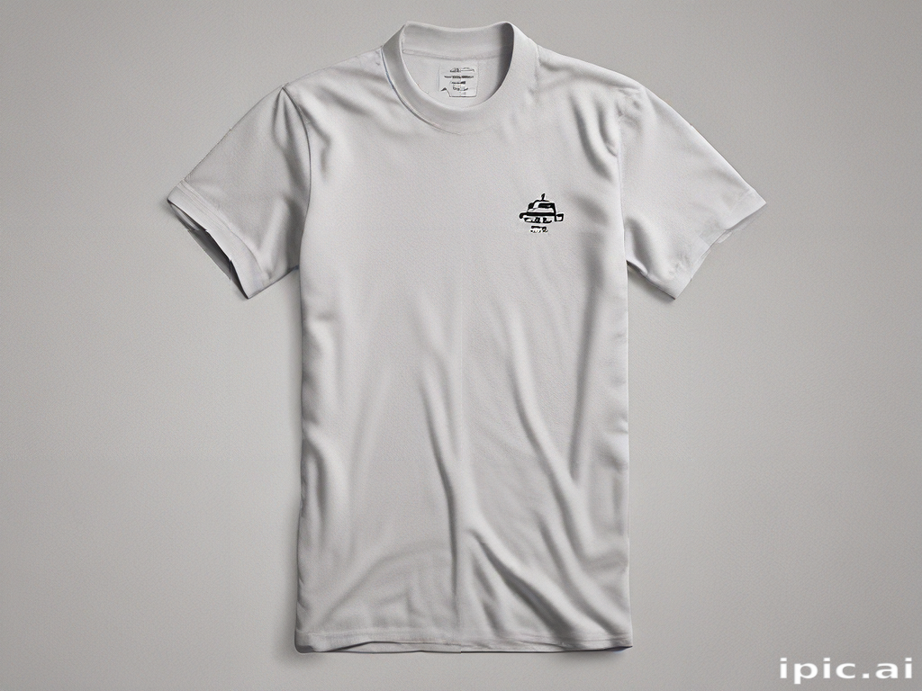 Minimalist White T-Shirt Featuring a Small, Stylish Logo on Chest