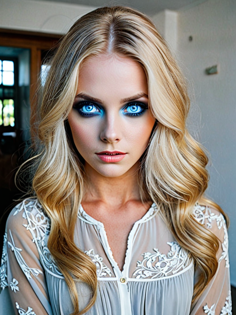 Blonde hair blue eye German Heiress ghost scary