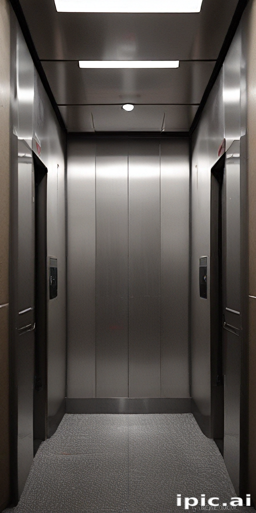Modern Elevator Interior with Two Doors and Sleek Stainless Steel Design