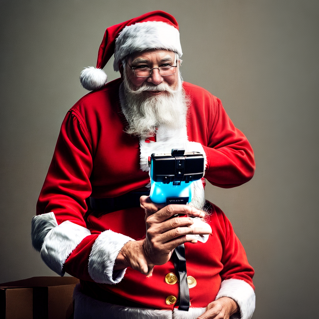 Santa Claus plays video games