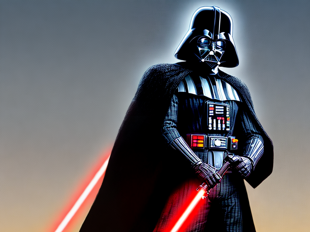 darth vader, drawn in the style of Red Dead Redemption 2 posters, with ...