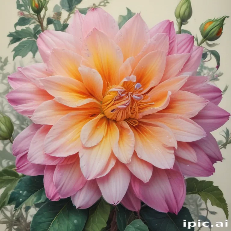 Vibrant and Lush Flower Blooming with Shades of Pink and Orange