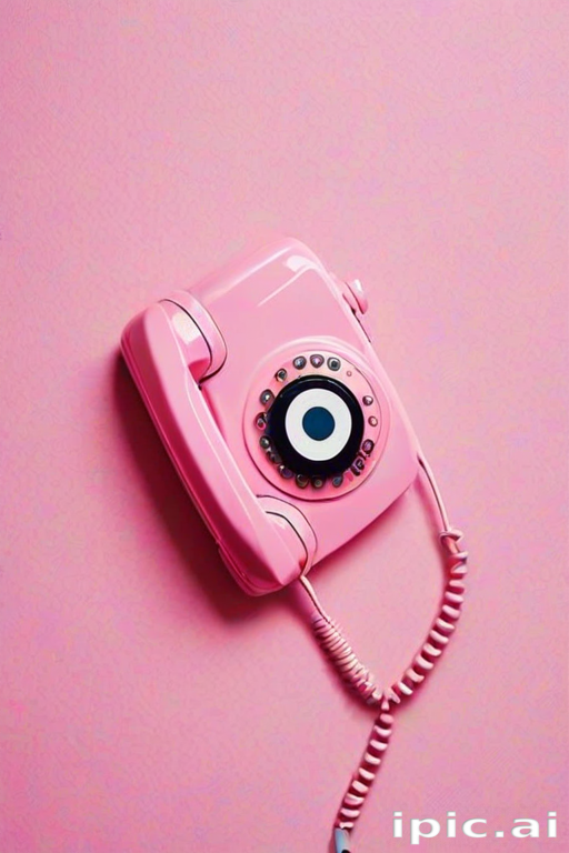 Charming Vintage Pink Rotary Phone on a Soft Pink Background