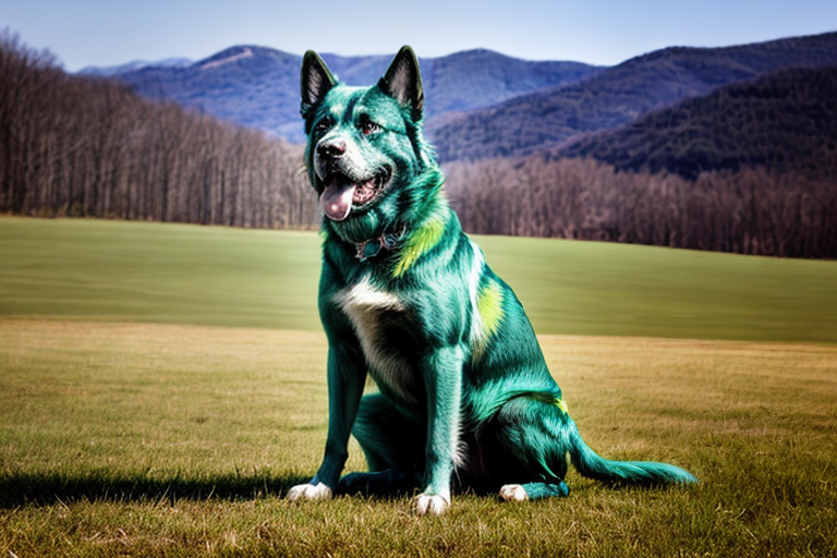 green dog