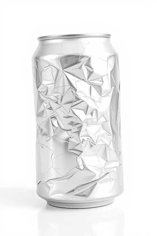 Crushed Aluminum Can Reflecting Environmental Impact and Recycling ...