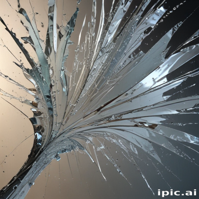 Dynamic Explosion of Shattered Glass Creating Stunning Abstract Art Form