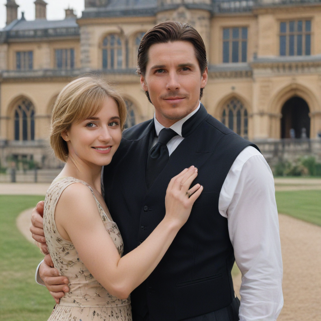 Christian bale as bruce wayne and allison mack together, happy family ...