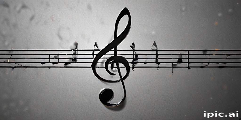 Elegant Musical Notes and Treble Clef on a Soothing Gray Background