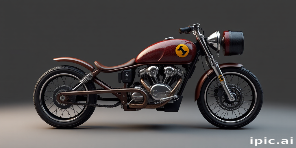 Stylish Custom Motorcycle with Unique Design and Vintage Aesthetic Features