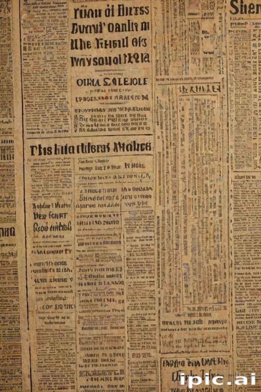 Historical Newspaper Collage Featuring Diverse Articles and ...