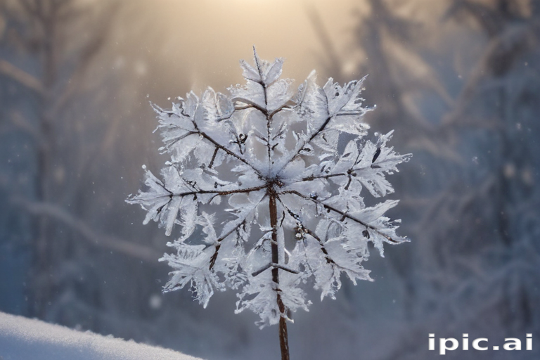 Delicate Frosted Snowflake Glimmering in the Soft Winter Sunlight