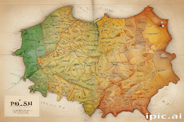 Detailed Map of Historical Regions with Geographic Features and Place Names