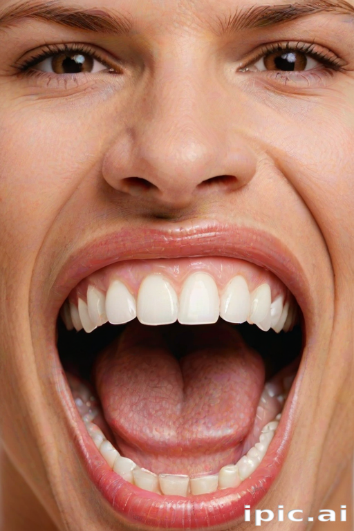 An Open-Mouthed Expression Showcasing Bright White Teeth and Healthy Gums