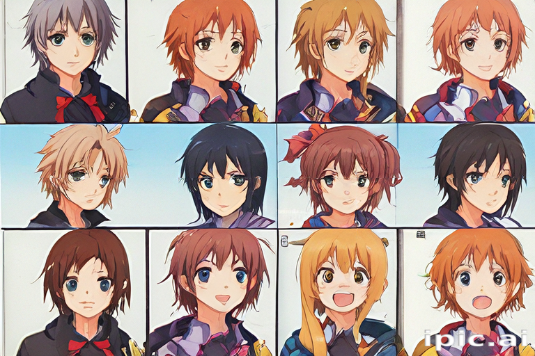 Collection of Twelve Distinct Anime Character Portraits with Unique ...