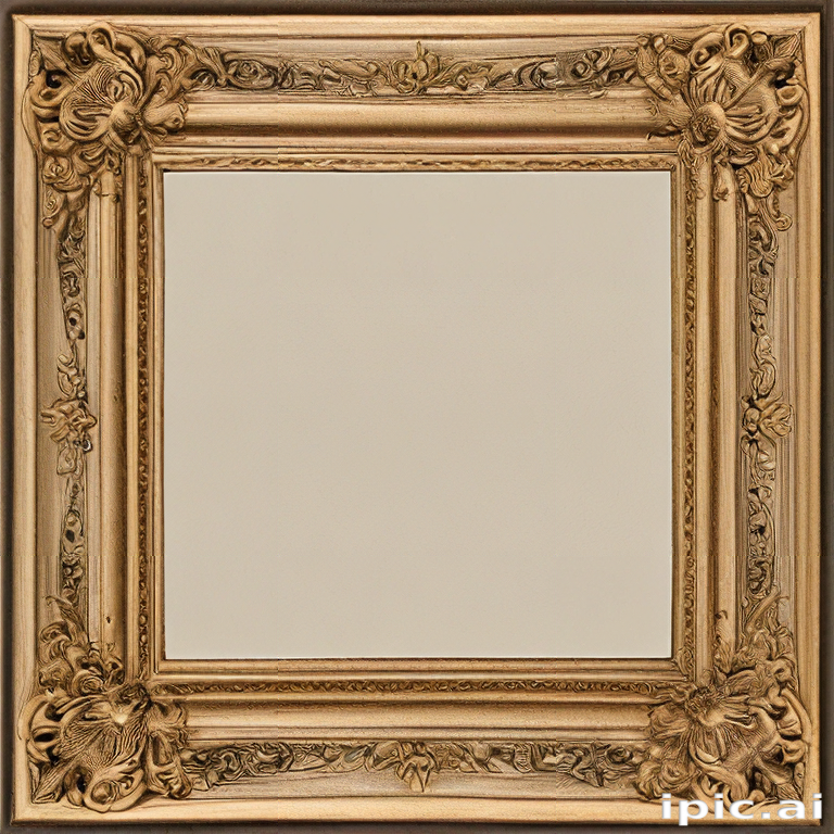 Ornately Designed Empty Picture Frame Ready for a Beautiful Artwork