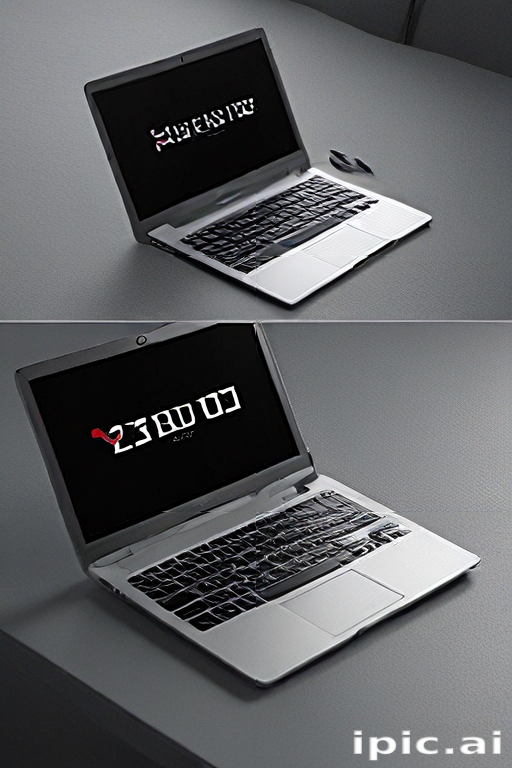 Modern Laptop Displaying Digital Clock on Sleek, Minimalist Workspace ...
