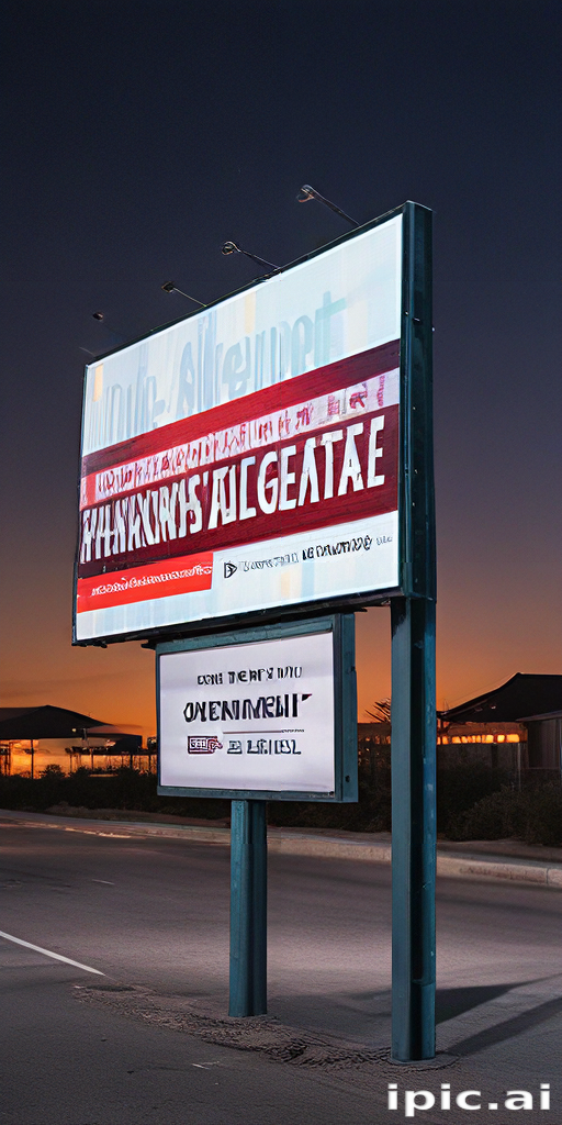 Colorful Billboards at Dusk with Creative Art and Bold Typography