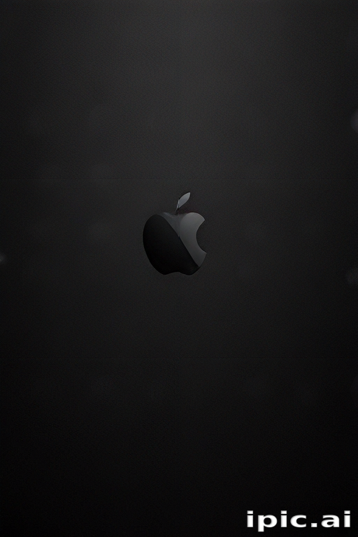 Stylized Black Background Featuring the Iconic Apple Logo in Minimalist ...