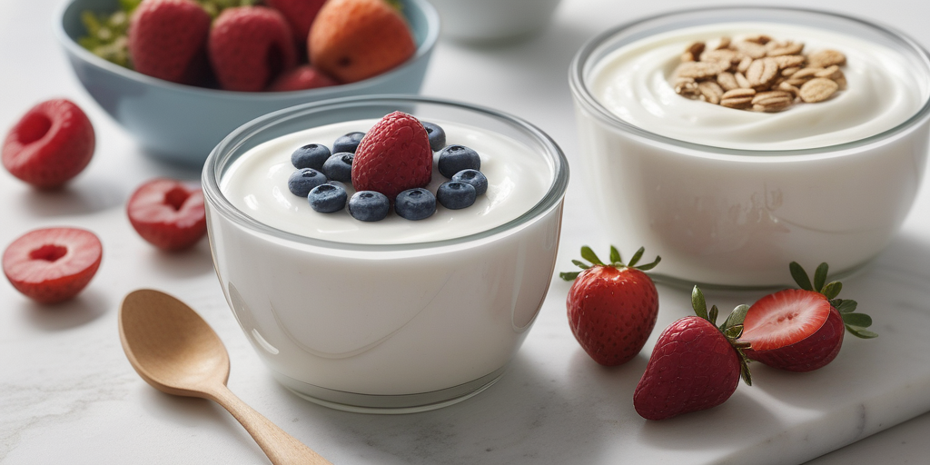 Delicious Yogurt Bowls Topped with Fresh Berries and Crunchy Granola.