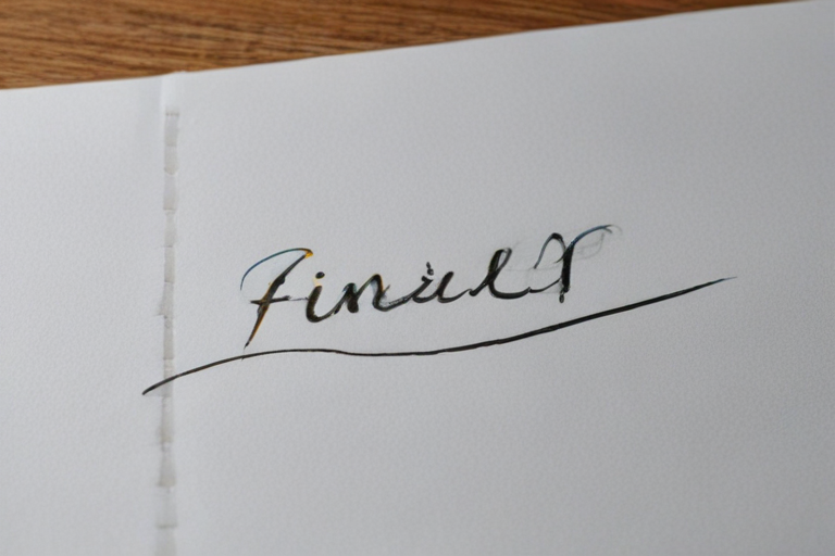 the word finally written on a piece of paper