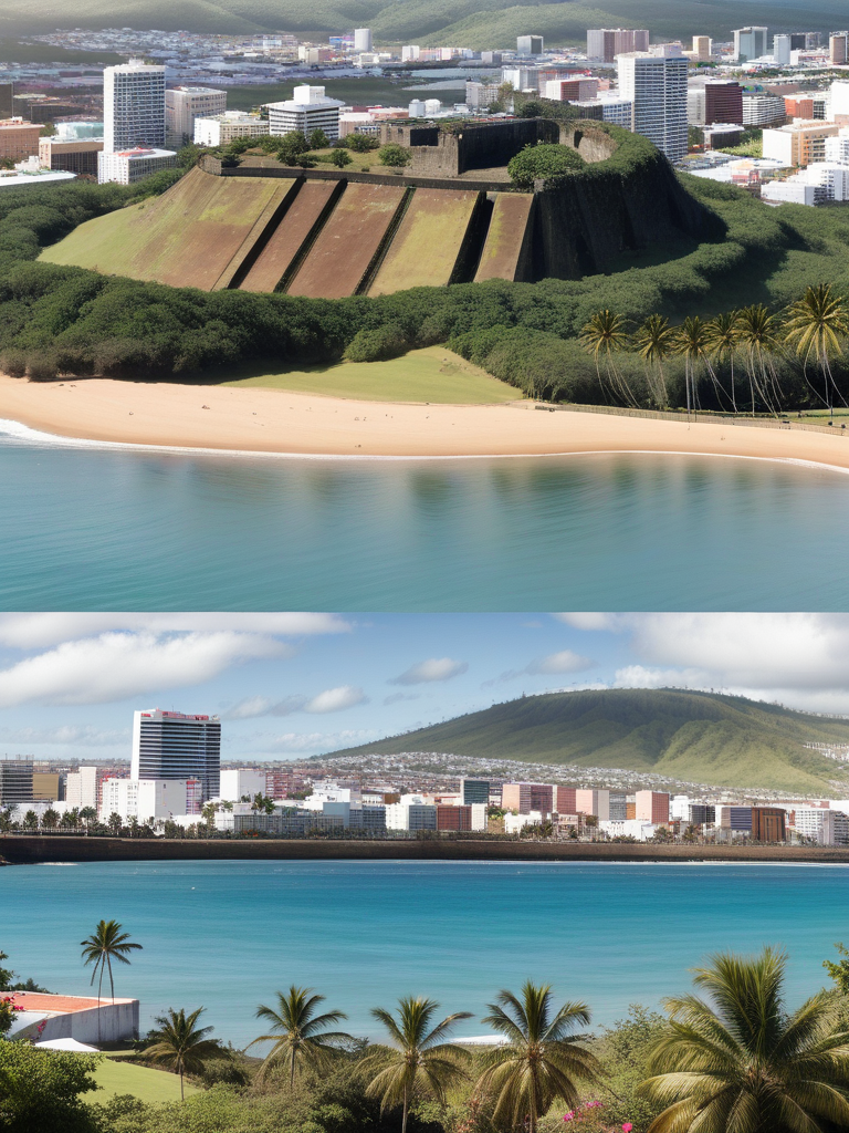 Stunning Coastal View Featuring Historic Fortifications and Modern ...