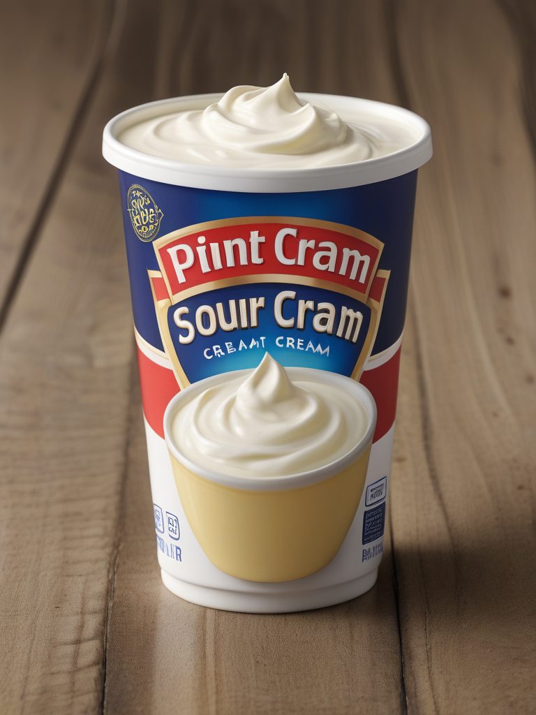 Delicious Sour Cream Pint with Creamy Topping Perfect for Dips and Recipes