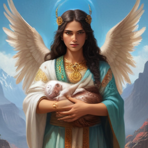 Aetheria, Himalayan etereal being and mother of the world holding the ...