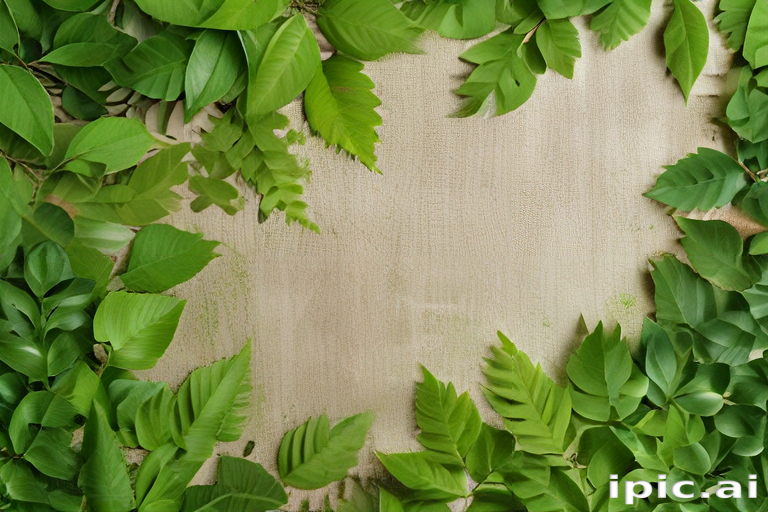 Vibrant Green Leaves Framing a Natural Blank Canvas for Creativity