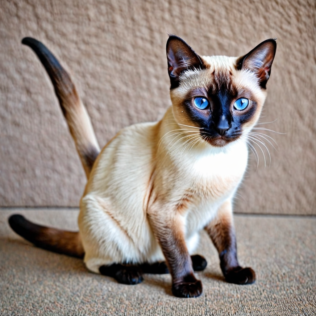 Beautiful Siamese cat with blue eyes