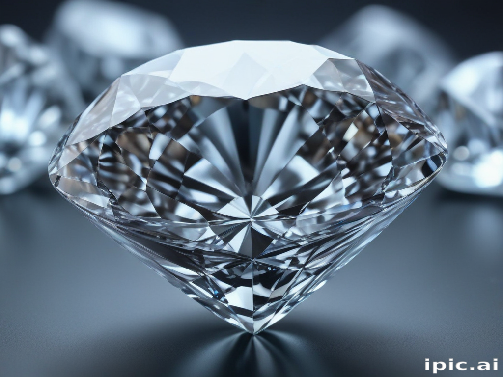 Stunning Close-Up of a Sparkling Diamond Surrounded by Glimmering Gems