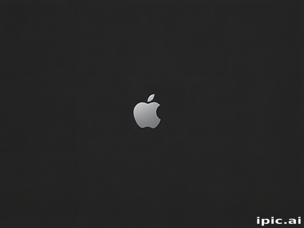 Minimalist Apple Logo on a Sleek Black Background with Subtle Shine