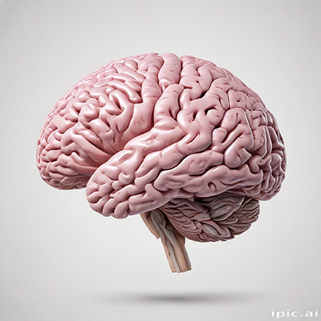 An Intricate 3D Model of the Human Brain Showcasing Detailed Structures