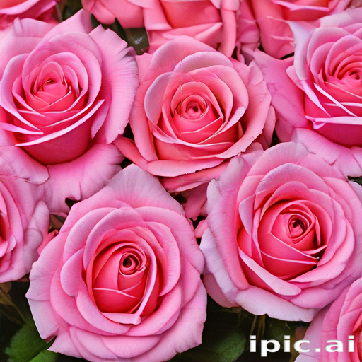 A Beautiful Arrangement of Soft Pink Roses in Full Bloom Display.
