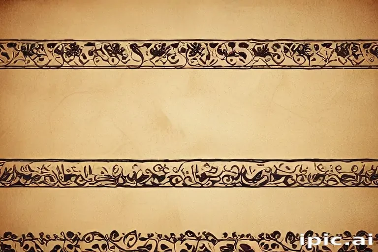 Elegant Calligraphic Design Featuring Intricate Patterns and Text on Paper