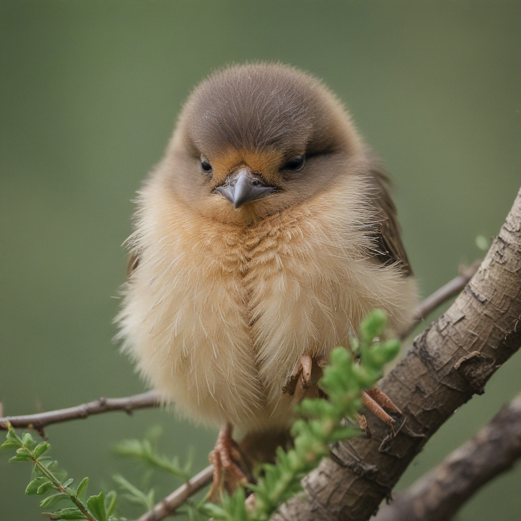 a sleepy baby bird