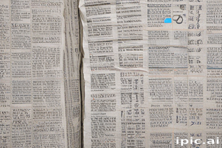 Detailed Close-Up of Various Texts and Scripts on Crumpled Newspaper