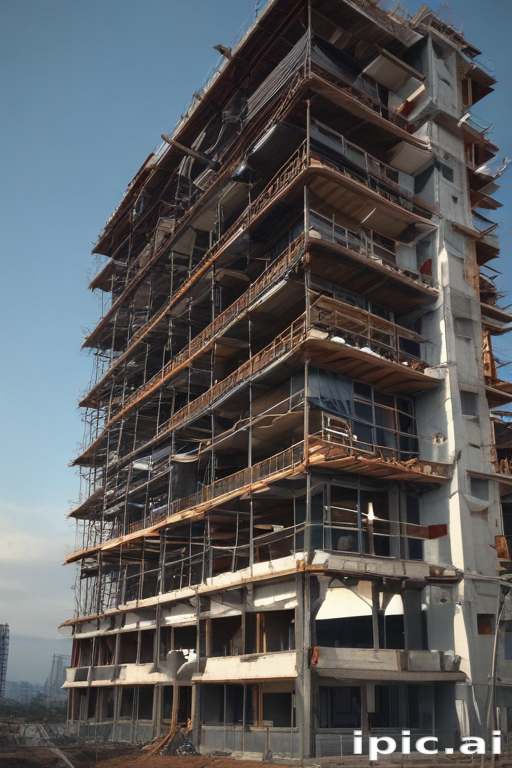 Construction Progress of a Multi-Story Building Undergoing Renovation ...