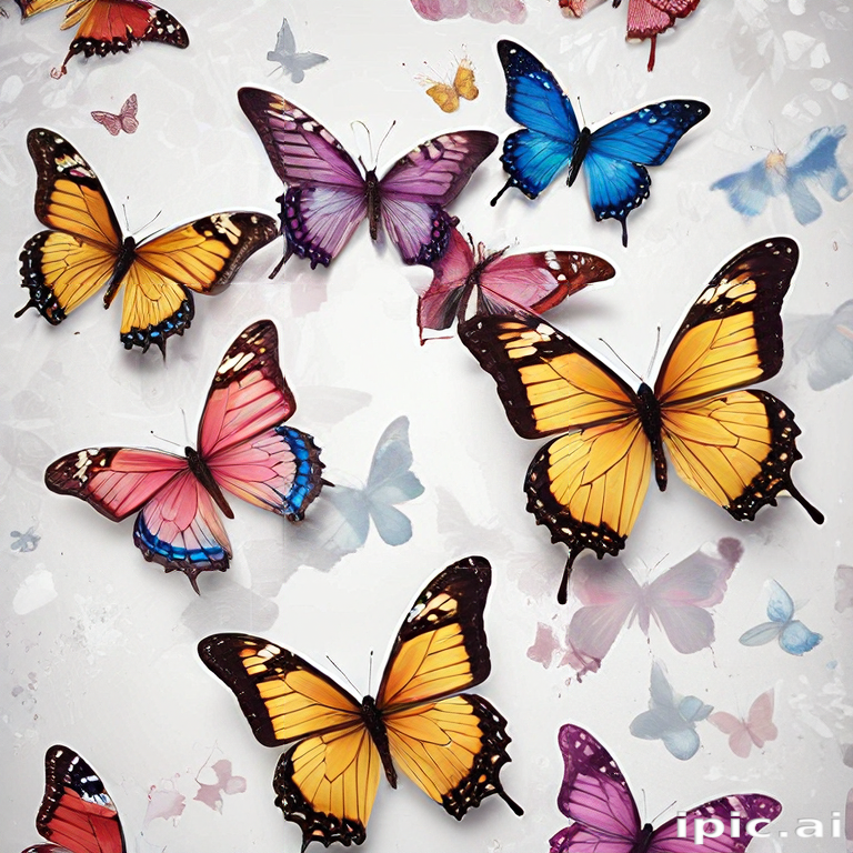 A Colorful Array of Butterflies Spreading Joy and Beauty in Nature.