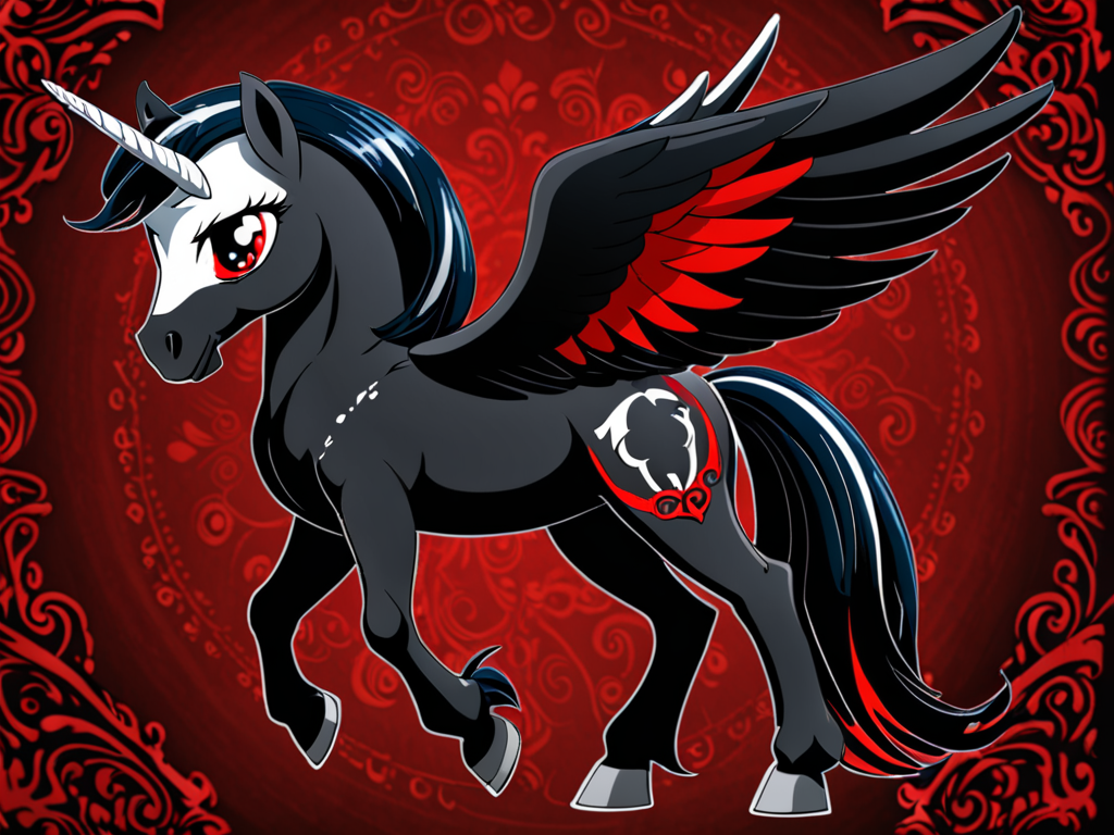 mlp g4 style mare dark alicorn, princess, white markings on face red ...