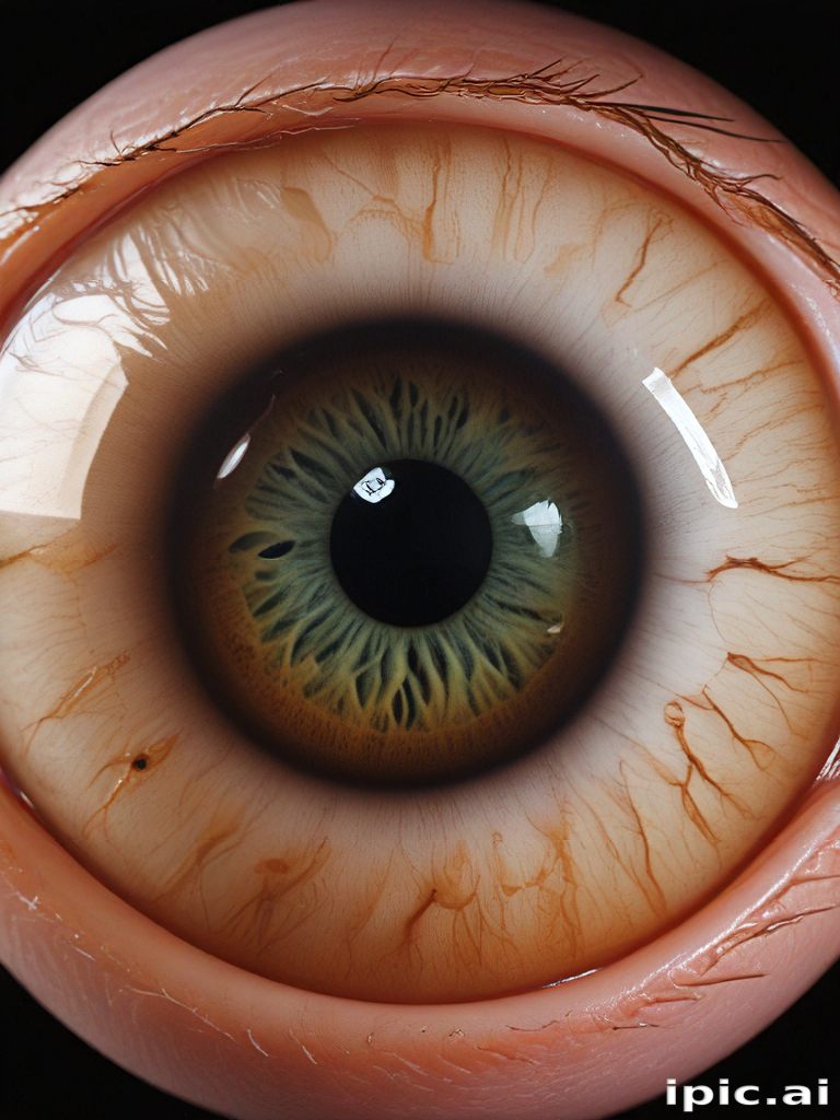 A Close-Up View of a Human Eye Showcasing Intricate Details and Colors.